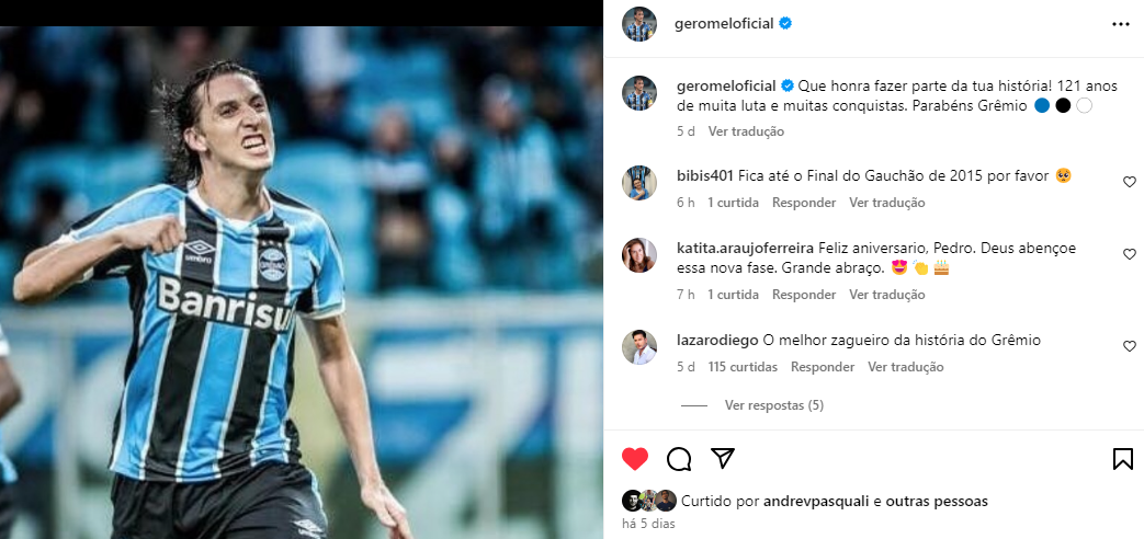 Geromel completa 39 anos com juras de amor ao Grêmio e futuro da ...